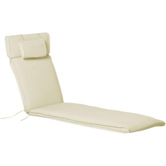 OUTSUNNY Matelas bain de soleil d&eacute;houssable - coussin de transat - matelas de chaise longue - 198 x 53 x 5 cm - tissu sable