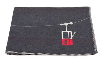 David Fussenegger Sylt - Baumwolldecke - Decke -Kuscheldecke - mit Zierstich - Gondeln - anthrazit - 140 x 200 cm