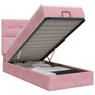 vidaXL Letto Ottomano Con Materasso Rosa 80 X 200 Cm Velluto Vidaxl