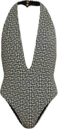 Balmain Femme, Maillots de bain, Noir, Taille: 42 FR Maillot de bain dos nu &agrave; monogramme jacquard