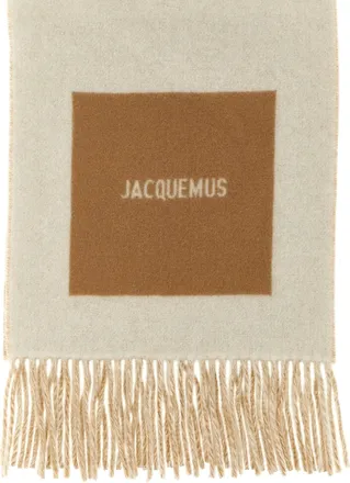 Jacquemus Virgin Wool Colorblock Scarf - Cream