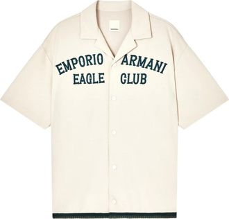 Emporio Armani Homme, Chemises, Beige, Taille: S Short Sleeve Shirt