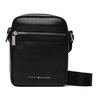 Tommy Hilfiger Umh&auml;ngetasche Tommy Hilfiger Th Bus Leather Mini Reporter AM0AM14393 Schwarz