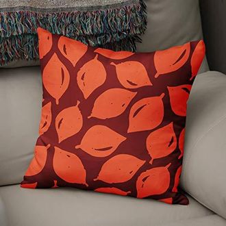 Bonamaison Le Jardin du Lin Kissen Zierkissenbezug Kissenbezug, Orange & Bordeaux Dekoration, Weich Bequem, Für Zuhause Autos Büro Sofa Wohnzimmer Couch Schlafzi