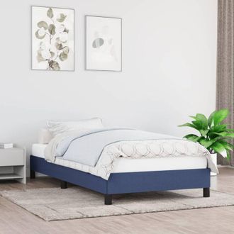 vidaXL Bettgestell ohne Matratze Blau 80x200 cm Stoff Vidaxl