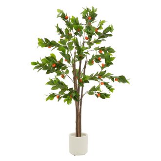 ML Design ML-Design K&uuml;nstlicher Orangenbaum 160 cm, Kunstpflanze gro&szlig; wie echt f&uuml;r Drinnen & Drau&szlig;en, Deko Kunstbaum mit Orangen Fr&uuml;chten, Pflegeleichte K&uuml;nstli