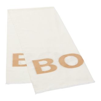 HUGO BOSS Schal f&uuml;r Herren/Damen Unisex, Logo (Wei&szlig;)