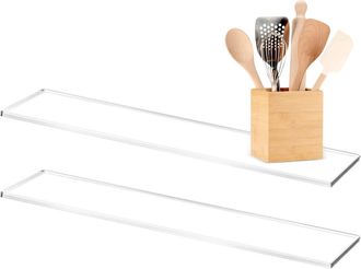 Generic Ersatzregale f&uuml;r K&uuml;chenschr&auml;nke, 2 St&uuml;ck, transparent, robust, Ersatzregale f&uuml;r Wand-Organizer, f&uuml;r K&uuml;chenutensilien, Kosmetik, Bad, Schlafzimmer