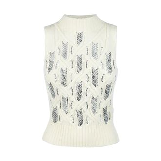 Ermanno Scervino Femme, Pulls, Blanc, Taille: 40 FR Collection de Maille Élégante