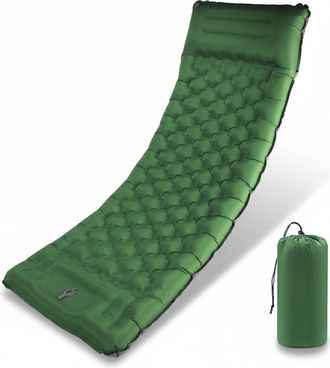 Shanna Isomatte Outdoor Camping Luftmatratze: Extra Dick 12cm Ultraleicht Aufblasbare Matratze mit Fußpumpe Verbindbare 50D Isolierte Schlafmatte mit Kissen 