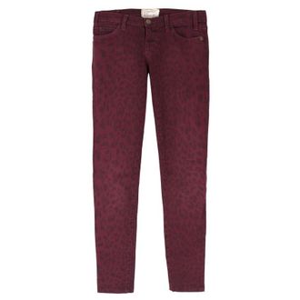 Current Elliott Burgundy Leopard Print Skinny Jeans Size 25/63