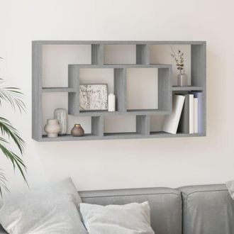 vidaXL &Eacute;tag&egrave;re murale 8 compartiments Sonoma gris vidaXL