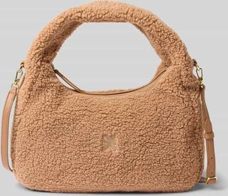 Karo Kauer Handtasche aus Teddyfell mit Label-Stitching