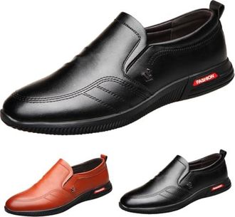 Generic Chaussures en cuir synthétique pour homme - Mocassins antidérapants à semelle souple - Style décontracté et confortable - Pour la conduite et la march