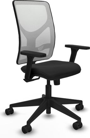 Piqueras y Crespo Schreibtischstuhl aus Netzstoff mit schwarzen Armlehnen, h&ouml;henverstellbare Lendenwirbelst&uuml;tze, ausgestattet mit 3 Positionen und Schneideschaum, Wei&szlig;/