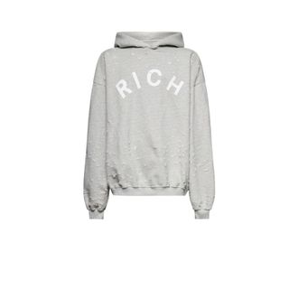 John Richmond Kapuzenpullover mit Frontschrift - - Sweatshirts & Hoodies - Herren - Grau - S