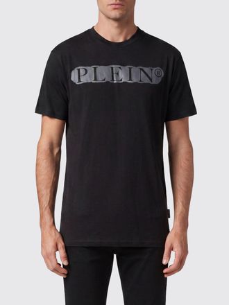 Philipp Plein T-shirt &agrave; col rond en coton avec logo lettrage contrastant imprim&eacute;
