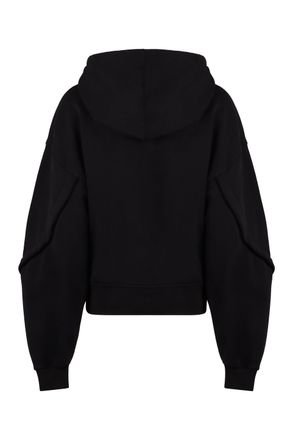 MUGLER Womens Oversized Cotton Hoodie Black Hoodies