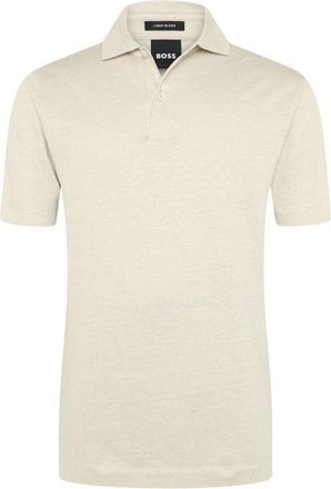 HUGO BOSS Unifarbenes Poloshirt aus einem Leinen-Baumwollmischgewebe in