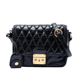 Miu Miu Sac bandouli&egrave;re matelass&eacute; doccasion - Femme - Pre-owned - Noir - Taille: ONE Size