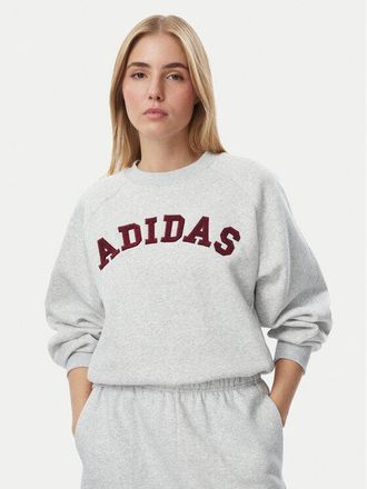 adidas Sweatshirt Adidas Damskie 3-Stripes Crew KU0328 Grau Loose Fit