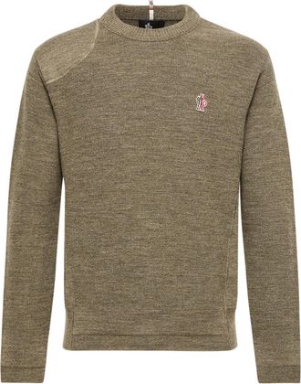 Moncler Moncler Pull En Laine &Agrave; Logo, Homme, Vert, Taille: 3xl