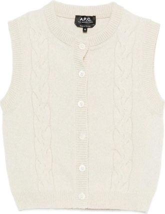 A.P.C. A.p.c., Femme, Pulls, Beige, Taille: 36 FR Alyson Vest