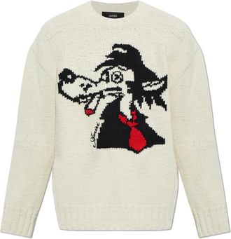 Amiri Homme, Pulls, Beige, Taille: L Pull en Laine