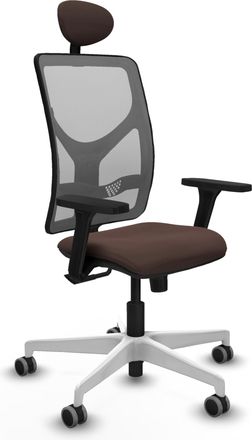 Piqueras y Crespo Moderner B&uuml;rostuhl mit 3D-Armlehnen, h&ouml;henverstellbarer Lendenwirbelst&uuml;tze und festem Kopfteil, ausgestattet mit Sincro 3 Positionen und Schneideschau