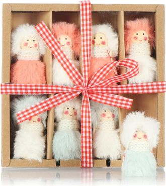 Com-Four 8X Premium Weihnachtsbaum-Anhänger Engel - Christbaumschmuck - schwedisch-skandinavische Deko-Trolle, Engel, Feen, Weihnachtsmänner als Christbaumschm