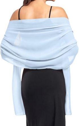 Generic &Eacute;charpe de robe de soir&eacute;e, &eacute;charpe en mousseline de soie pour femme, &eacute;charpe de mariage, &eacute;charpe formelle, &eacute;charpe de demoiselle dhonneur, &eacute;charpe dou