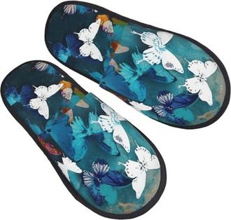 Generic Slippers Papillons Épais Chaussons Doux Pantoufles En Coton Pour Voyage Unisex Automne M