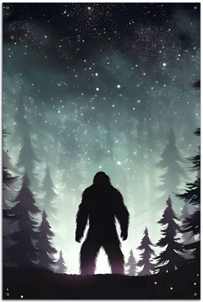 Wallario Outdoor-Poster f&uuml;r Garten oder Balkon Begegnung im Sternenwald, Motivbanner Gr&ouml;&szlig;e: ca. 60 x 90 cm, Outdoor-Bild