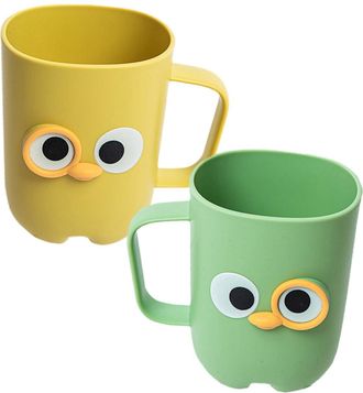 Valiclud 2 St&uuml;ck Zahnputzbecher Aus Pp Kunststoff Mit Cartoon Motiv Bpa Frei Badbecher F&uuml;r Zahnb&uuml;rstenhalter Und Mundwasser Platzsparend F&uuml;r Badezimmer Und Rei