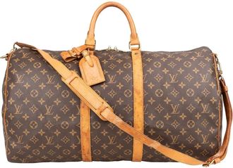 Louis Vuitton Crossbody Bags - Louis Vuitton Canvas Monogram Keepall 55 Bandoulie - Gr. unisize - in Braun - für Damen