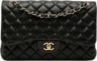 Chanel Sac port&eacute; &eacute;paule Pre-owned Double Flap - Femme - Pre-owned - Noir - Taille: ONE Size