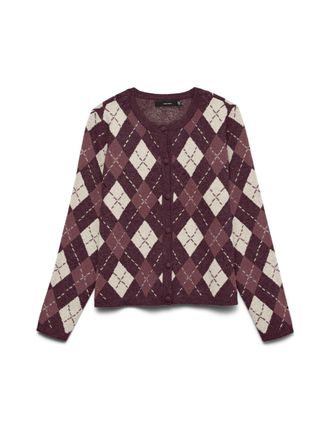 Vero Moda Damen Vmgiorgia Ls O-Neck Cardigan Ga, Winetasting, Medium