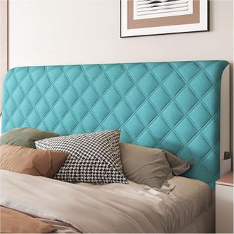 Generic Diamantgesteppter Dicker weicher Samtbezug in Bettkopfteil Bezug Qualit&auml;t universell dehnbar staubdicht sch&uuml;tzend f&uuml;r Schlafzimmerdekoration Gr&uuml;n Cali
