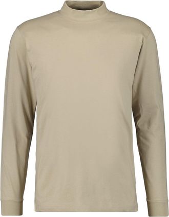 Ragman Herren Stehkragenshirt Langarm Beige-Melange-081, XXL