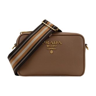 Prada Leder Damen Schultertasche mit Rei&szlig;verschluss - - Bags - Damen - Beige - ONE SIZE