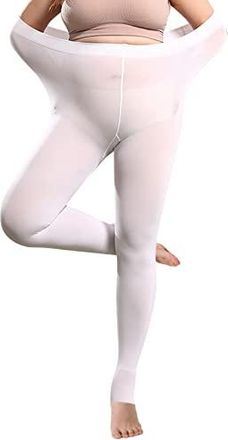 Generic Collants Pour Femmes Couleur Unie Grande Taille Collant Blanc Jambes Minceur Collant Opaque Collants Extensible Microfibre Effet Toucher Doux Collant 