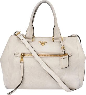 Prada Crossbody Bags - Prada White Calfskin Vitello Handbag - Gr. unisize - in Wei&szlig; - f&uuml;r Damen