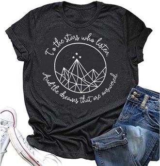 Generic 2025 To The Stars Who Listen and The Dreams Tops pour femmes T-shirts graphiques tendance coupe ample mignons to the stars Who Listen and Dreams That 