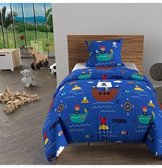 Soleil d'Ocre Bettbezug-Set 140x200 cm Piratenblau 100% Baumwolle 57 Fäden/cm2