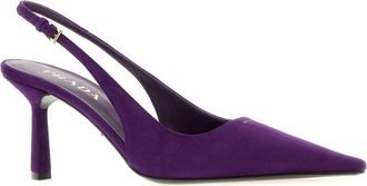 Prada Womens Purple Suede Pumps Viola Scarpe Con Tacco High Heel Shoes