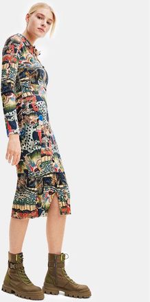 Desigual Kleid für den Alltag 23WWVF15 Bunt Slim Fit