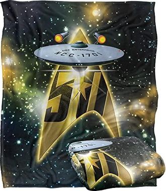 Trevco Star Trek 50Th Ship Silky Touch Super Soft Throw Blanket 152 X 127 cm