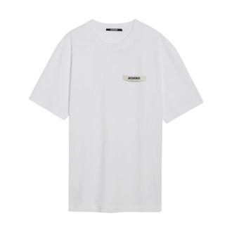 Jacquemus Homme, Tops, Blanc, Taille: XL Le T-shirt Gros Grain