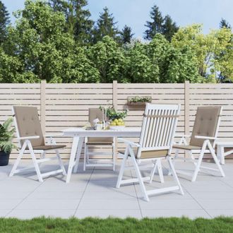 vidaXL Vidaxl - Coussins de chaise de jardin dossier haut lot de 4 taupe tissu