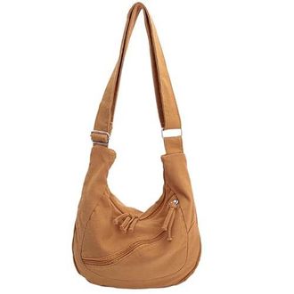 Generic Sac &agrave; bandouli&egrave;re tendance en toile pour femme et fille pour l&eacute;cole, le travail, un usage quotidien, marron, 11.02x4.33xcinch